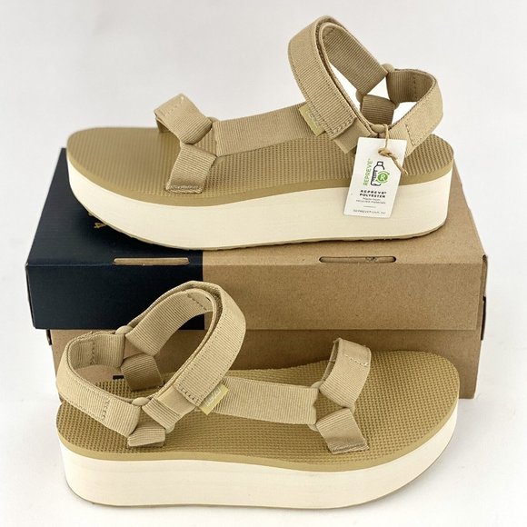 Teva | Shoes | Teva Flatform Universal Tan Womens Size 8 Strappy ...